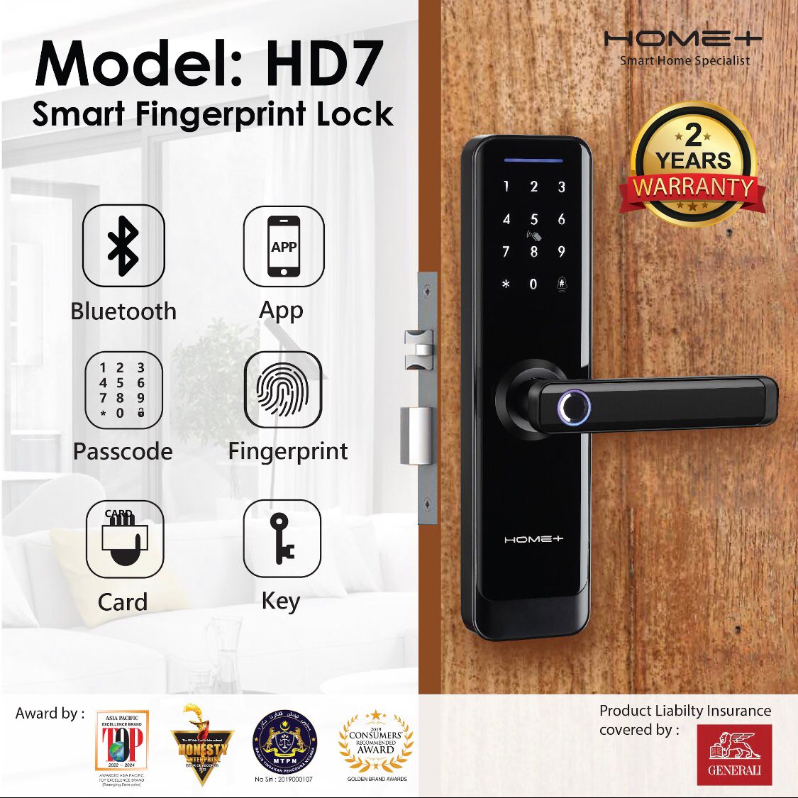 HS60+ Wifi Smart Lock - Homeplus